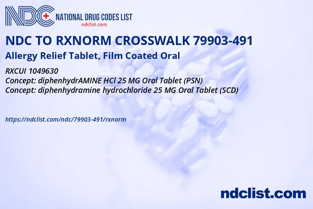 Allergy Relief- RxNorm Crosswalk NDC79903-491