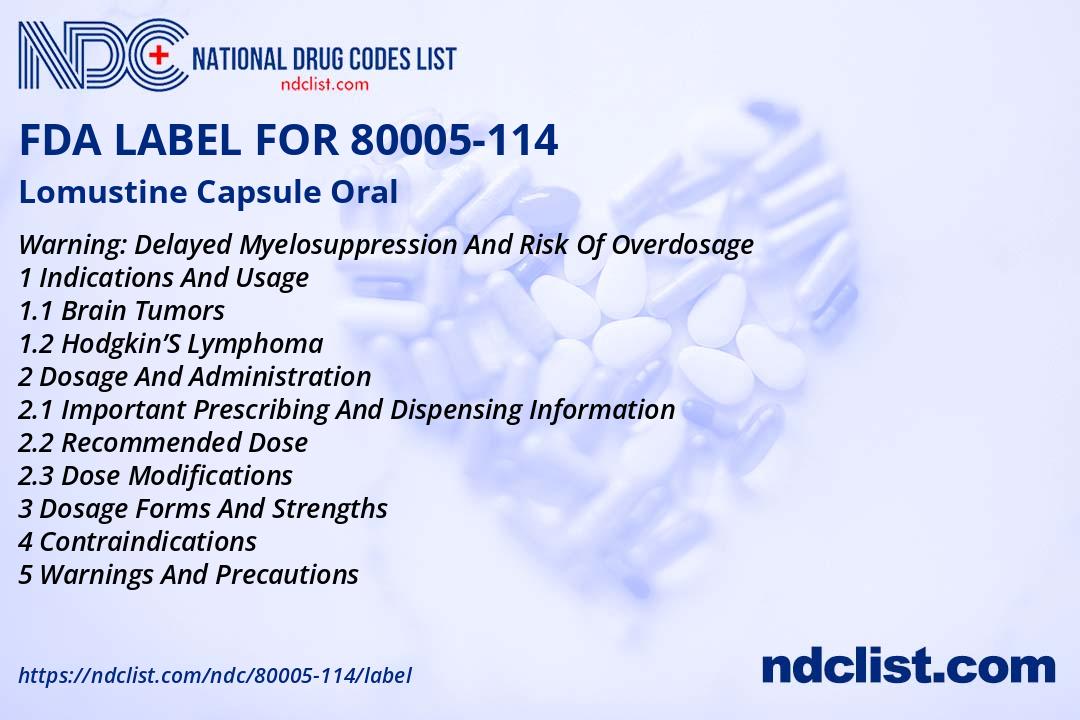 Lomustine Capsule- FDA Label NDC80005-114
