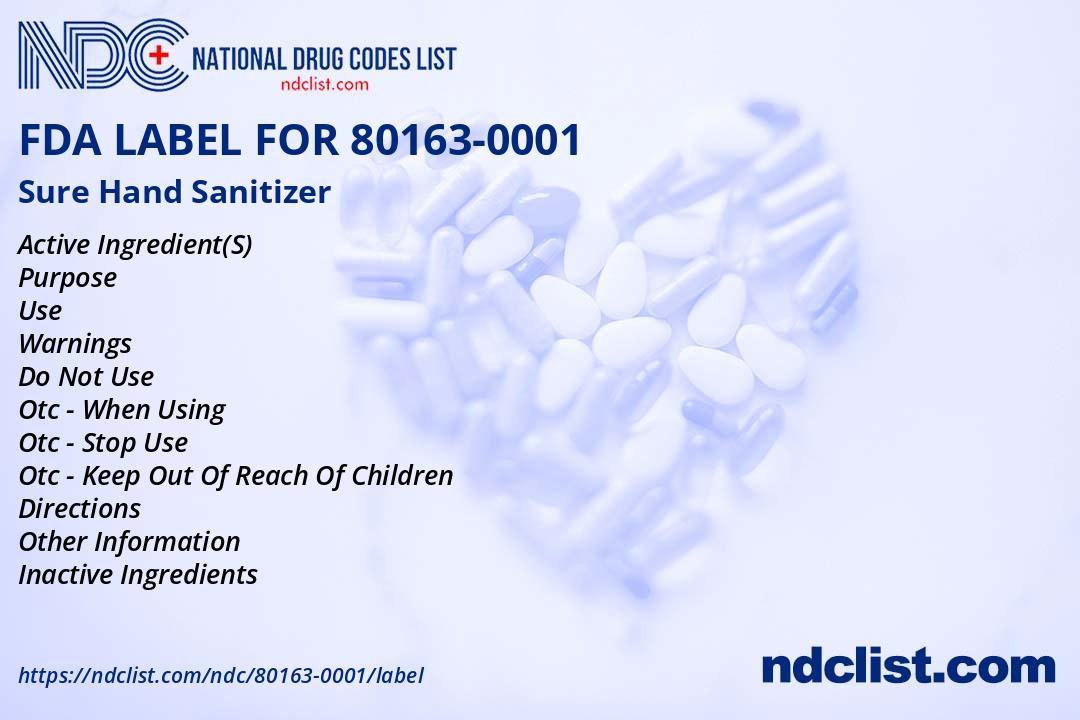 FDA Label for Sure Hand Sanitizer - Indications, Usage & Precautions