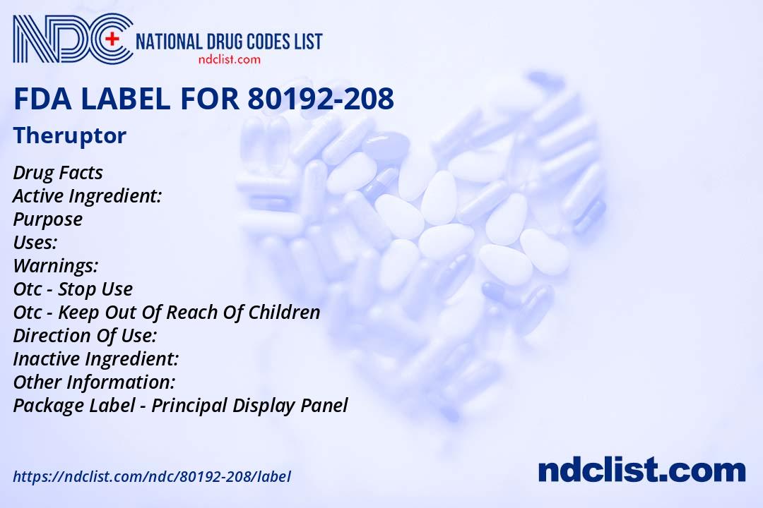 FDA Label for Theruptor - Indications, Usage & Precautions