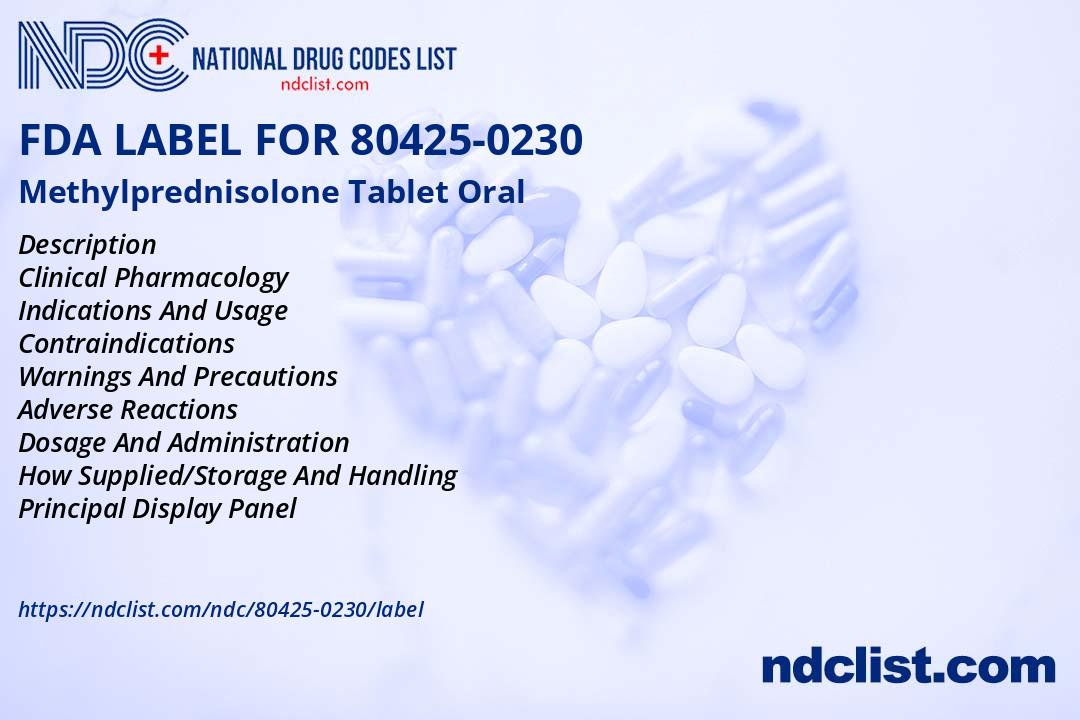 FDA Label for Methylprednisolone Tablet Oral - Indications, Usage ...