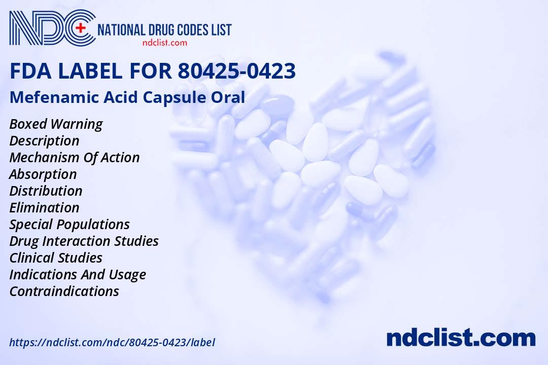 FDA Label for Mefenamic Acid Capsule Oral - Indications, Usage ...