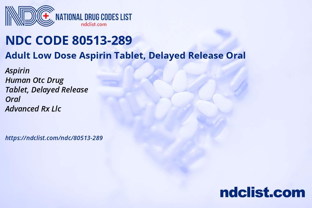 Adult Low Dose Aspirin Tablet, Delayed Release- NDC80513-289