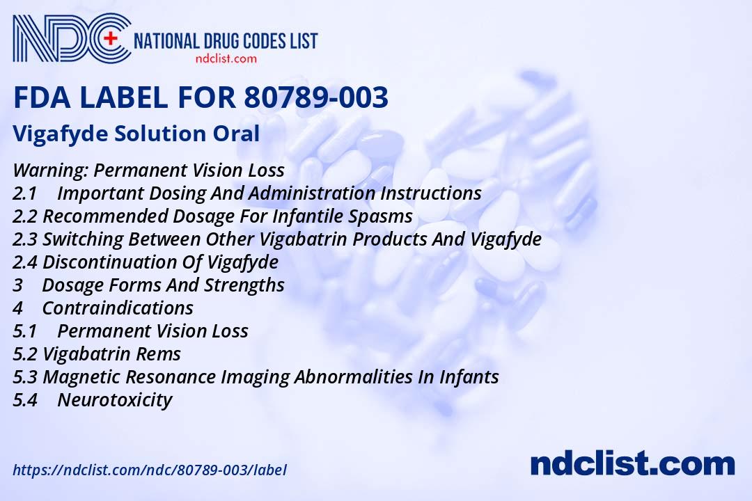 Vigafyde Solution- FDA Label NDC80789-003