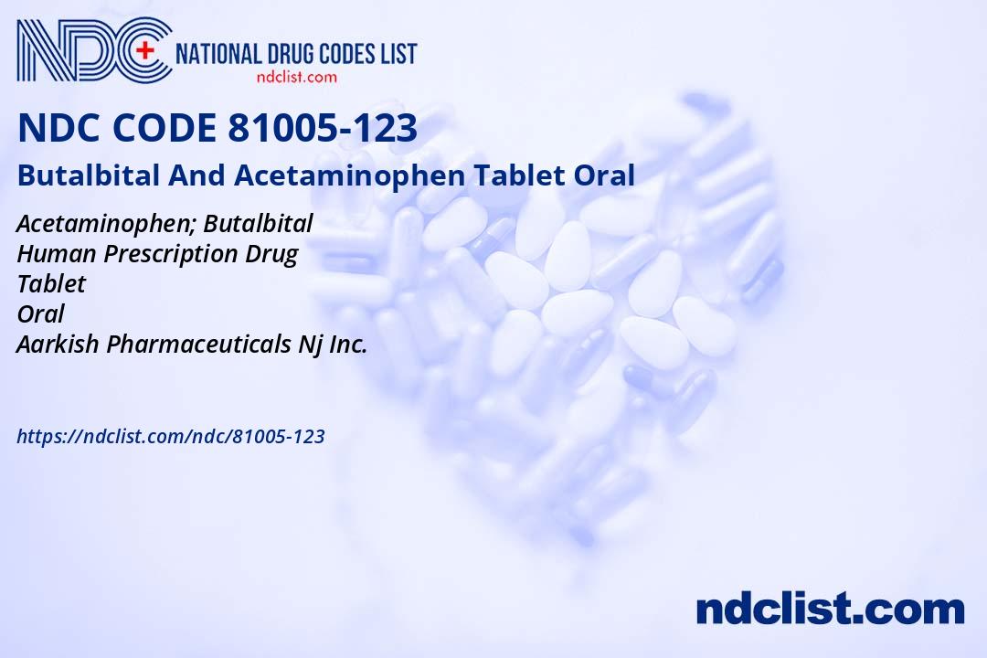 Butalbital And Acetaminophen Tablet NDC 81005-123
