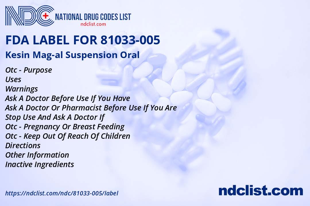 Kesin Mag-al Suspension- FDA Label NDC81033-005