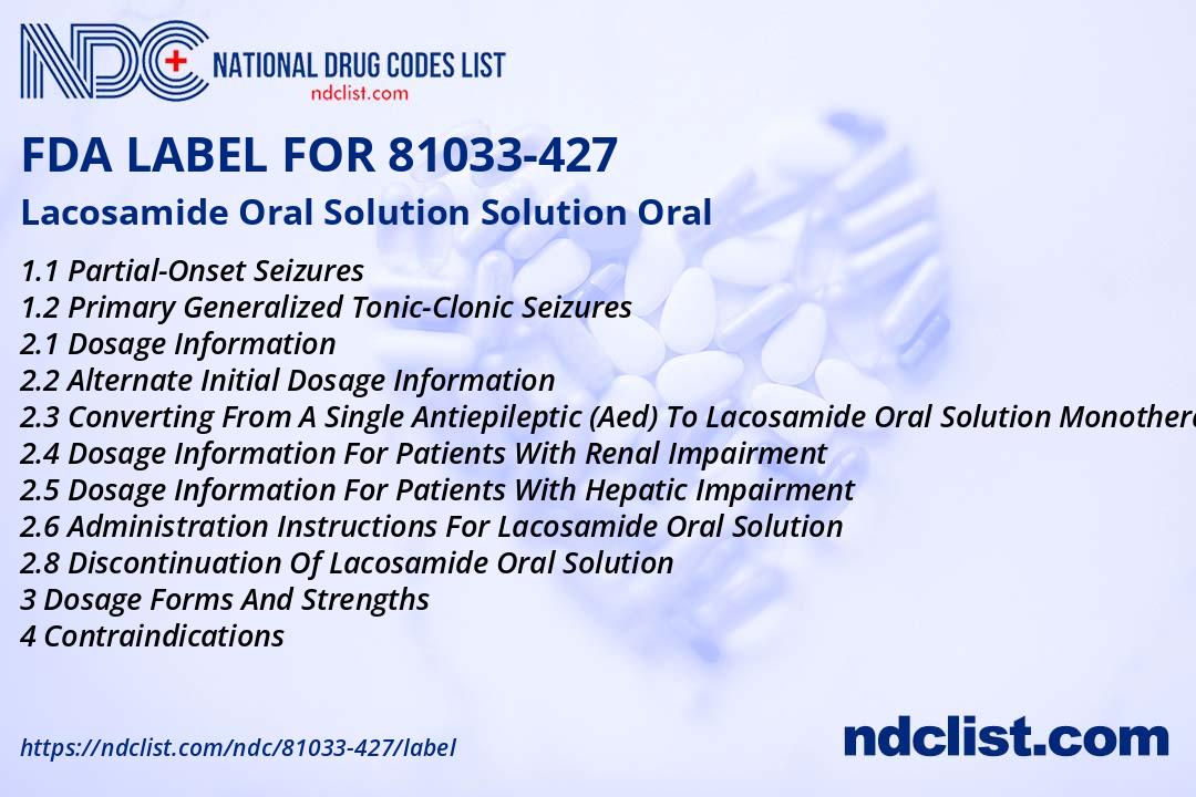 FDA Label for Lacosamide Oral Solution Solution Oral - Indications ...