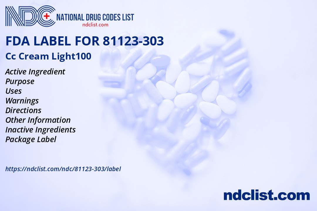 Cc Cream Light100 FDA Label - NDC 81123-303