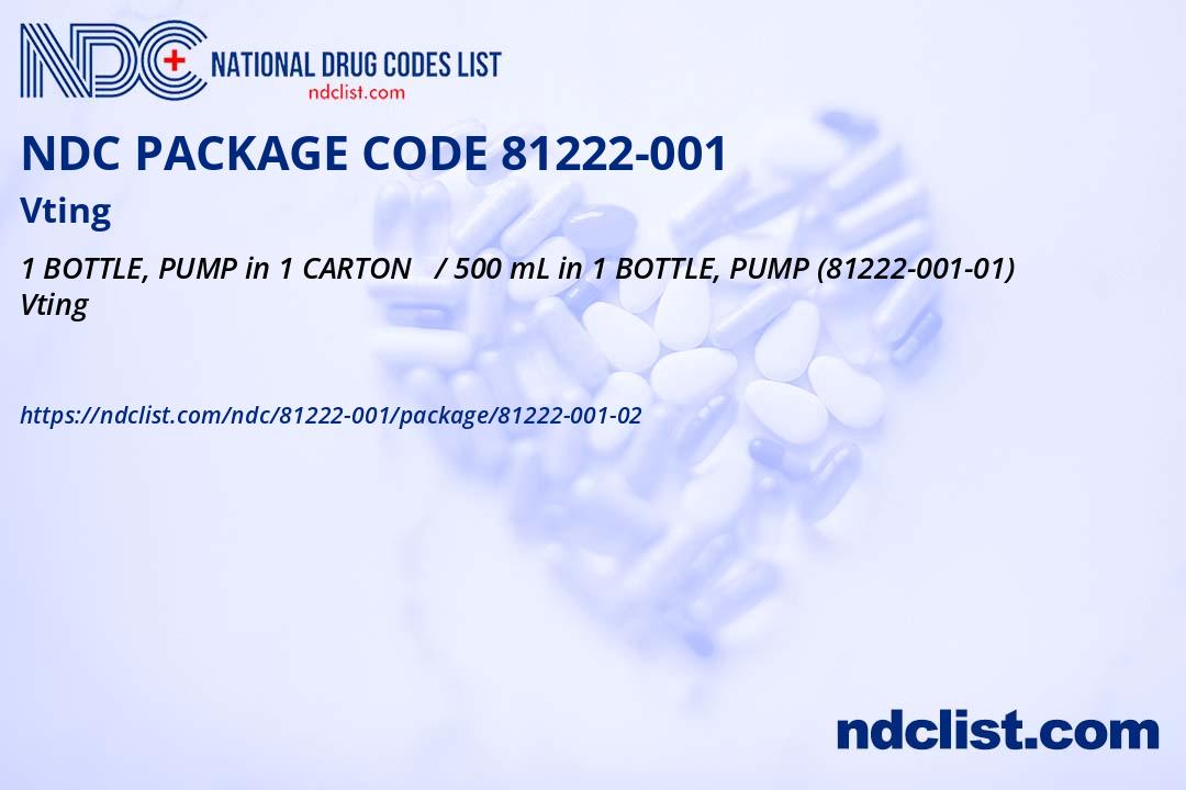 Vting NDC Package 81222-001-02