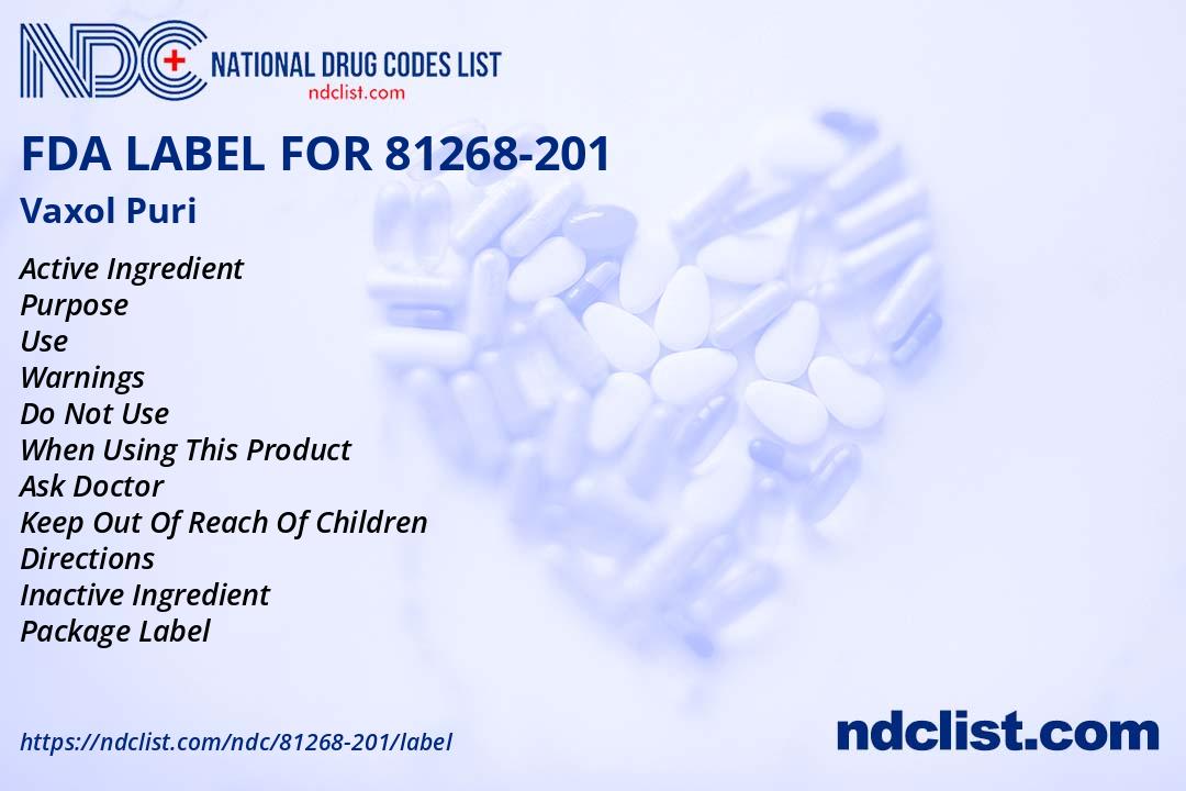 FDA Label for Vaxol Puri - Indications, Usage & Precautions
