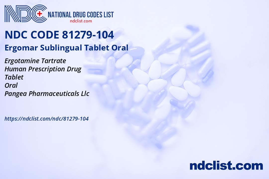 NDC 81279-104 Ergomar Sublingual Tablet Oral