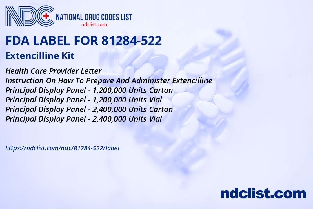 FDA Label for Extencilline Kit - Indications, Usage & Precautions