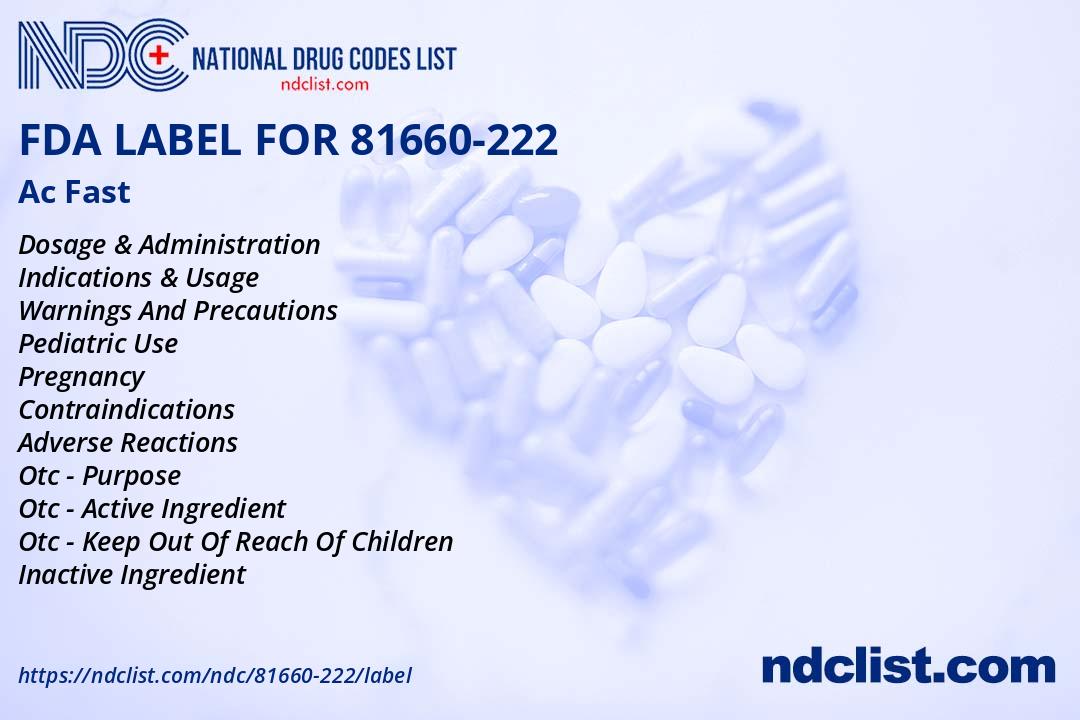 Ac Fast FDA Label - NDC 81660-222