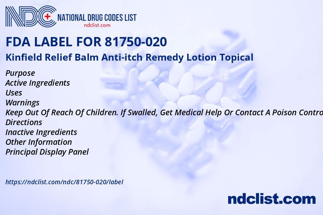 Kinfield Relief Balm Anti-itch FDA Label - NDC 81750-020