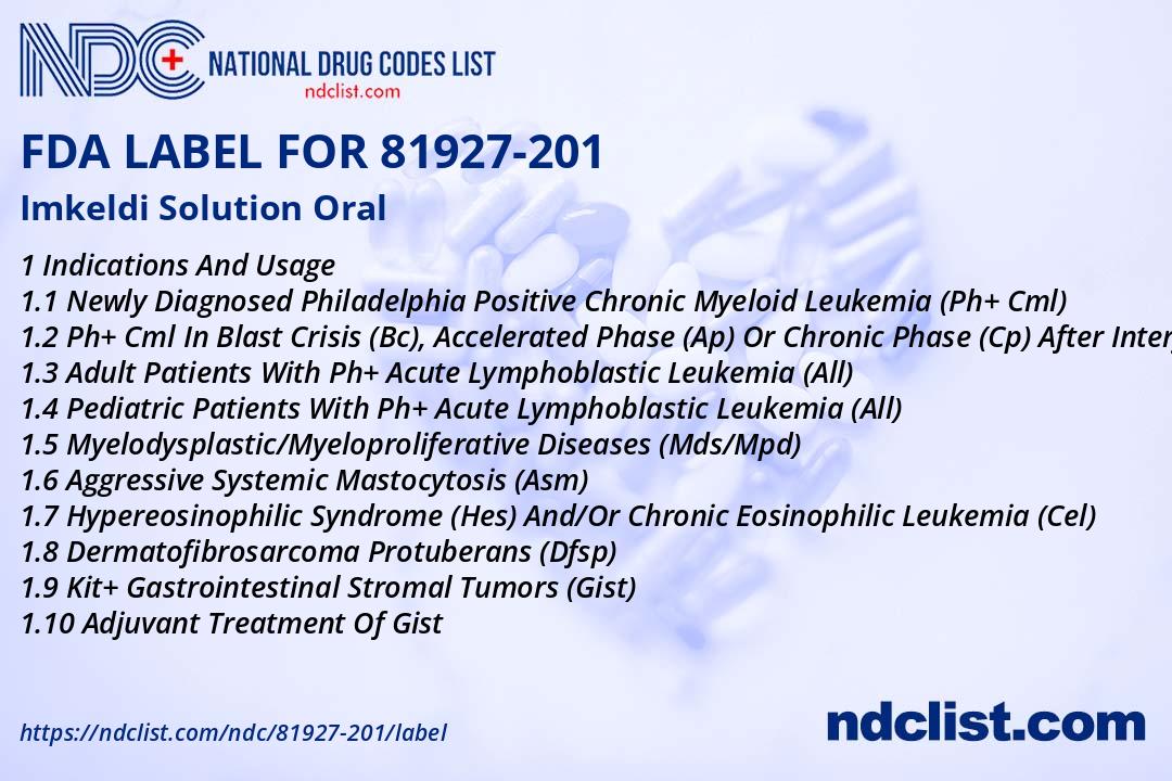 FDA Label for Imkeldi Solution Oral - Indications, Usage & Precautions
