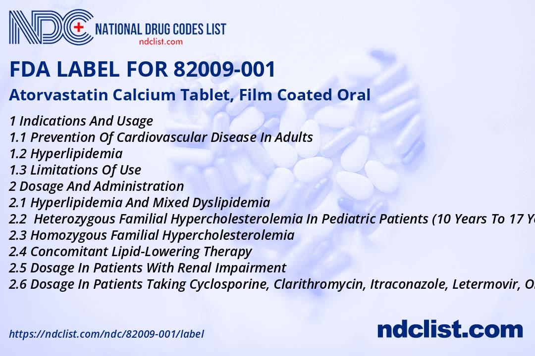 FDA Label for Atorvastatin Calcium Tablet, Film Coated Oral ...