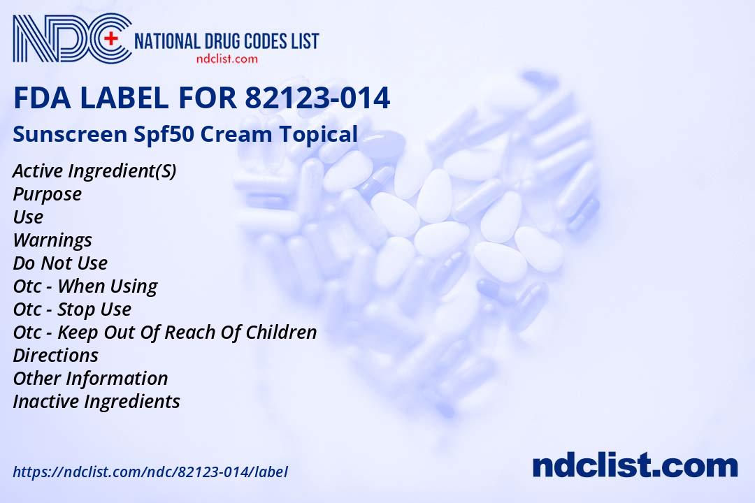 Sunscreen Spf50 Cream- FDA Label NDC82123-014