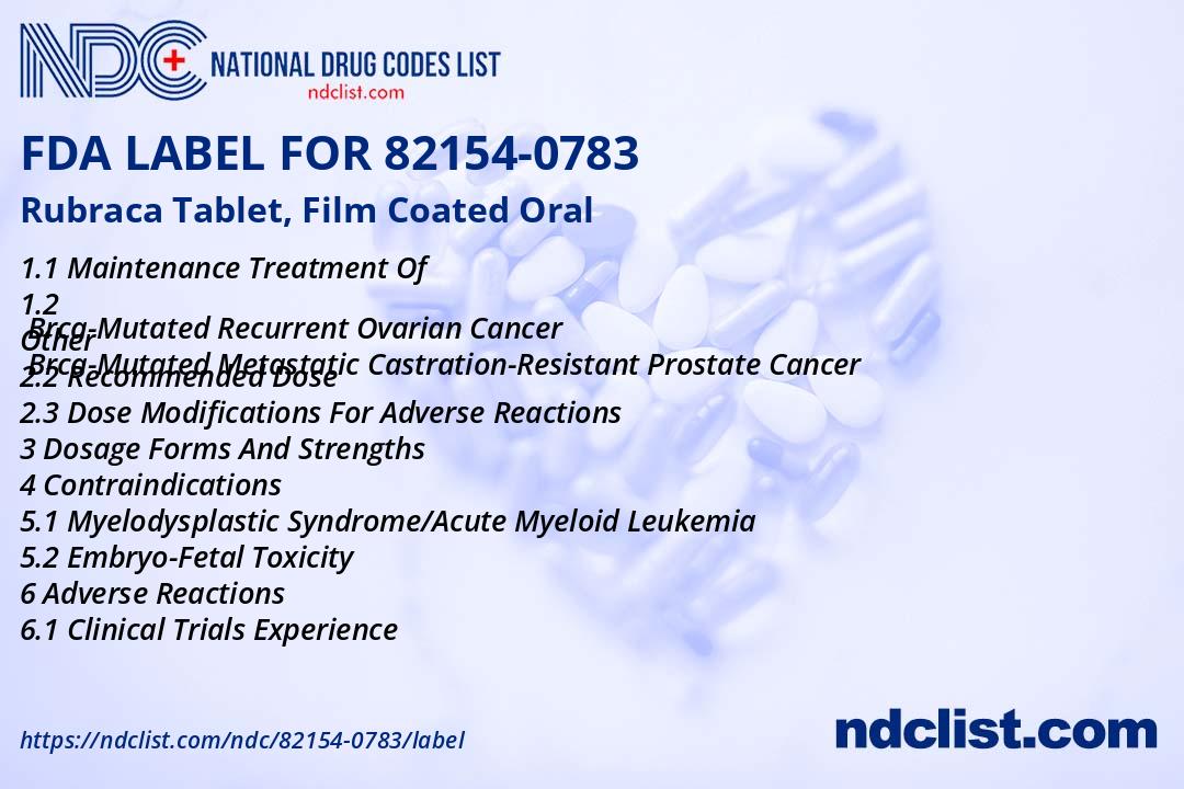 Rubraca Tablet, Film Coated FDA Label - NDC 82154-0783