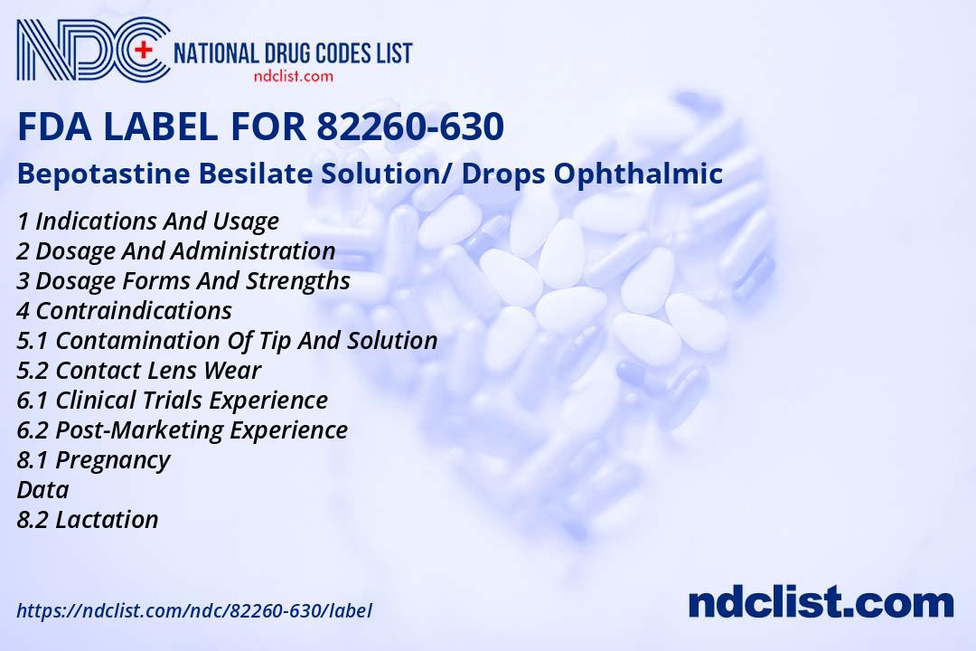 FDA Label for Bepotastine Besilate Solution/ Drops Ophthalmic ...