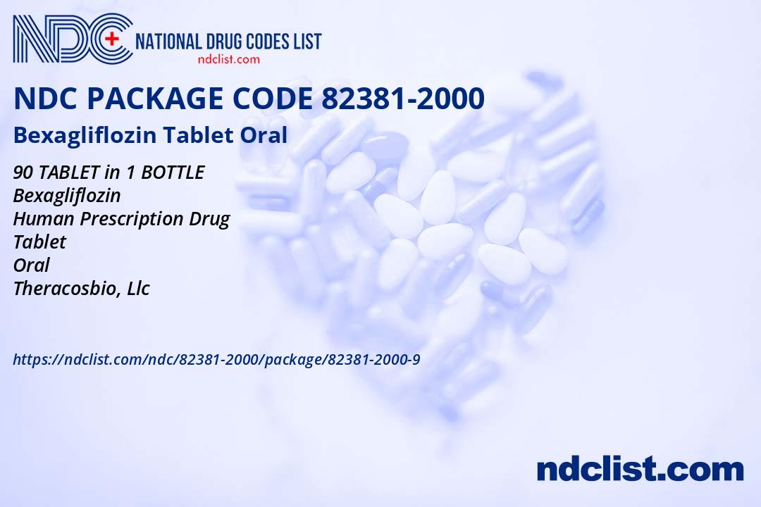 NDC Package 82381-2000-9 Bexagliflozin Tablet Oral