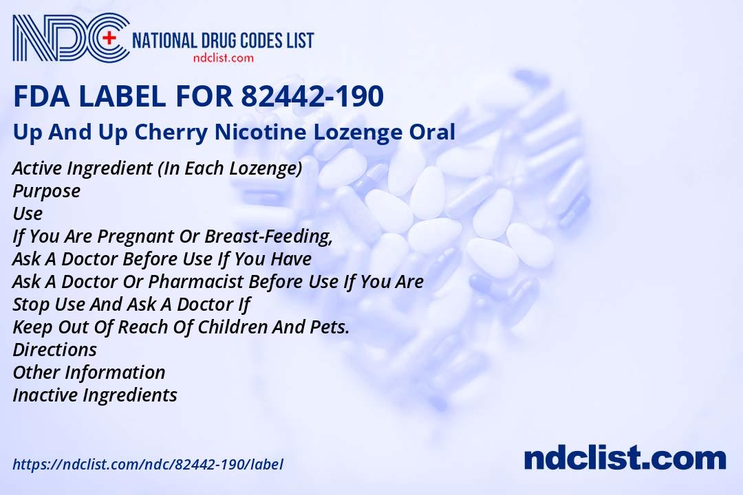Up And Up Cherry Nicotine Lozenge- FDA Label NDC82442-190