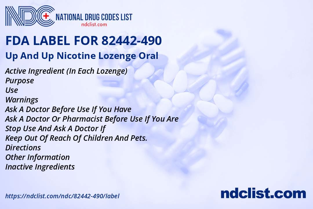 Up And Up Nicotine Lozenge FDA Label - NDC 82442-490