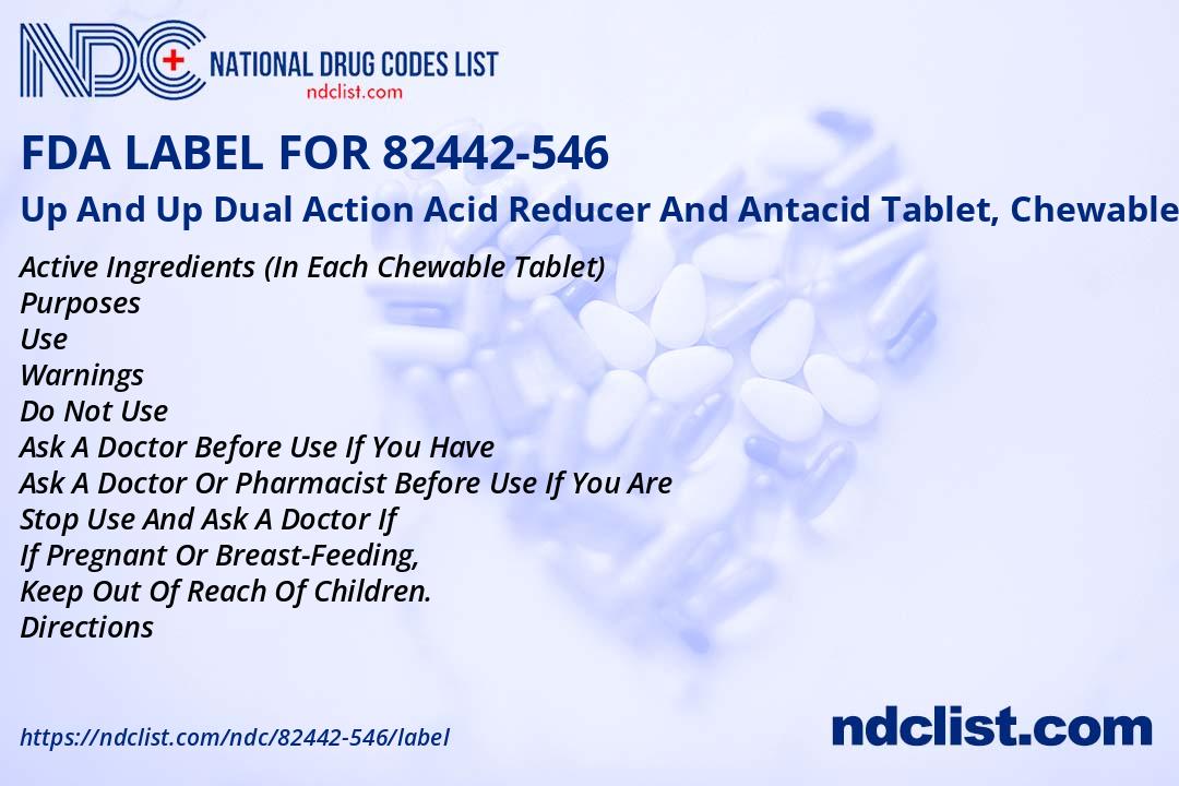 Up And Up Dual Action Acid Red FDA Label - NDC 82442-546