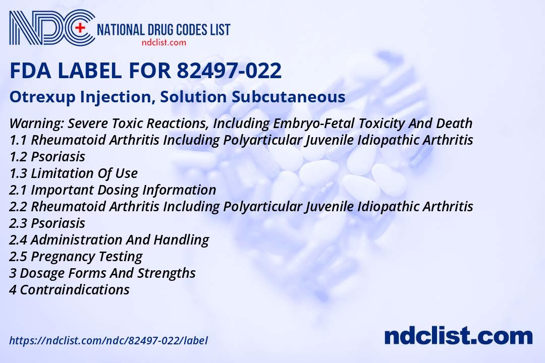 FDA Label for Otrexup Injection, Solution Subcutaneous - Indications ...