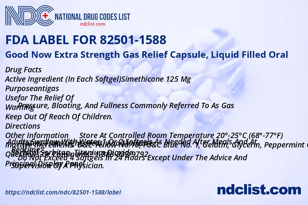 Good Now Extra Strength Gas Relief- FDA Label NDC82501-1588