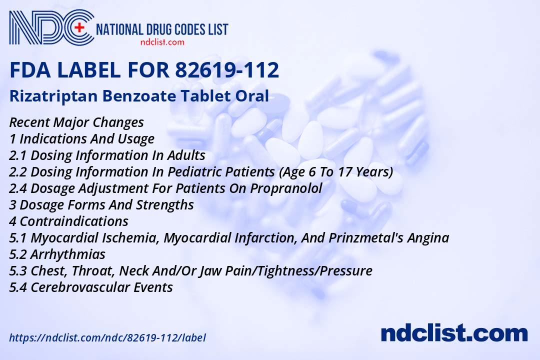 FDA Label for Rizatriptan Benzoate Tablet Oral - Indications, Usage ...