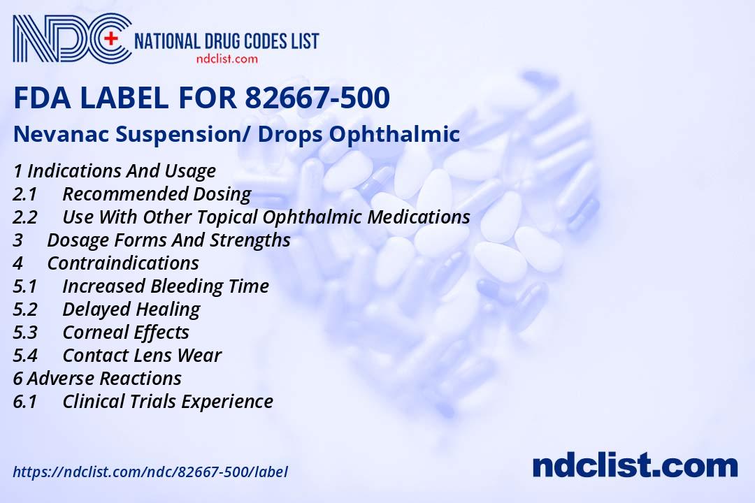 FDA Label for Nevanac Suspension/ Drops Ophthalmic - Indications, Usage ...