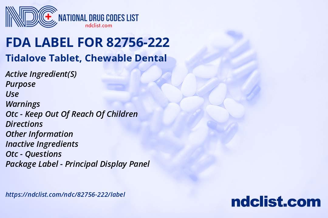 Tidalove Tablet, Chewable FDA Label - NDC 82756-222