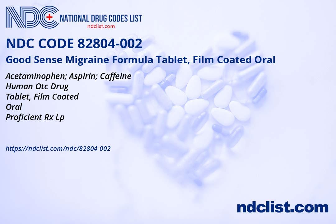 NDC 82804-002 Good Sense Migraine Formula Tablet, Film Coated Oral