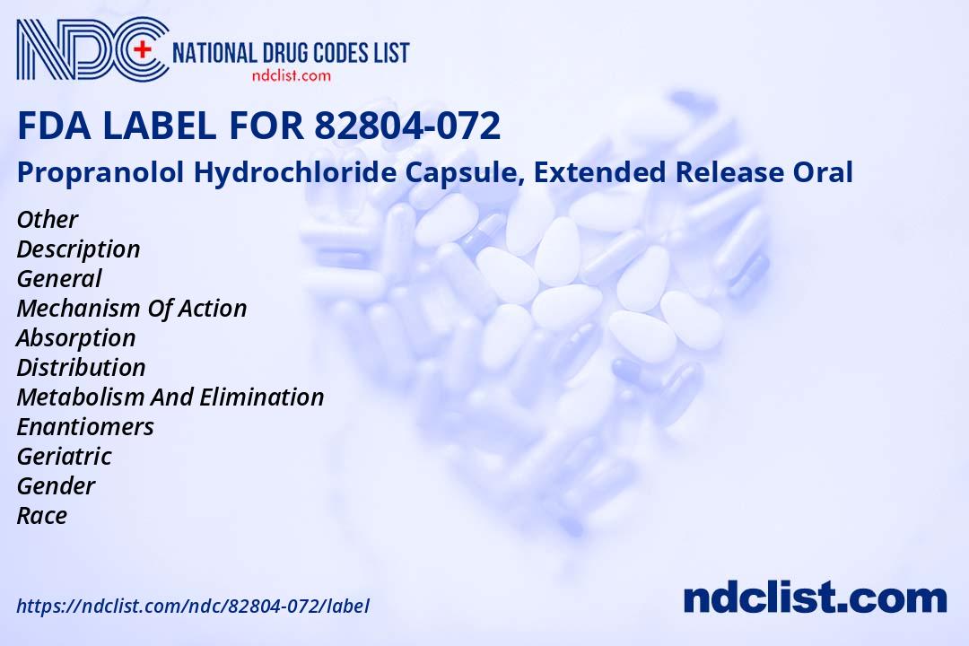 FDA Label for Propranolol Hydrochloride Capsule, Extended Release Oral ...