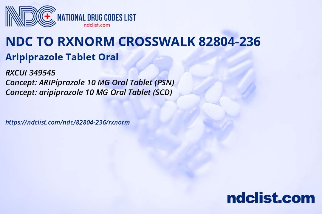 RxNorm Crosswalk 82804-236 Aripiprazole Tablet Oral