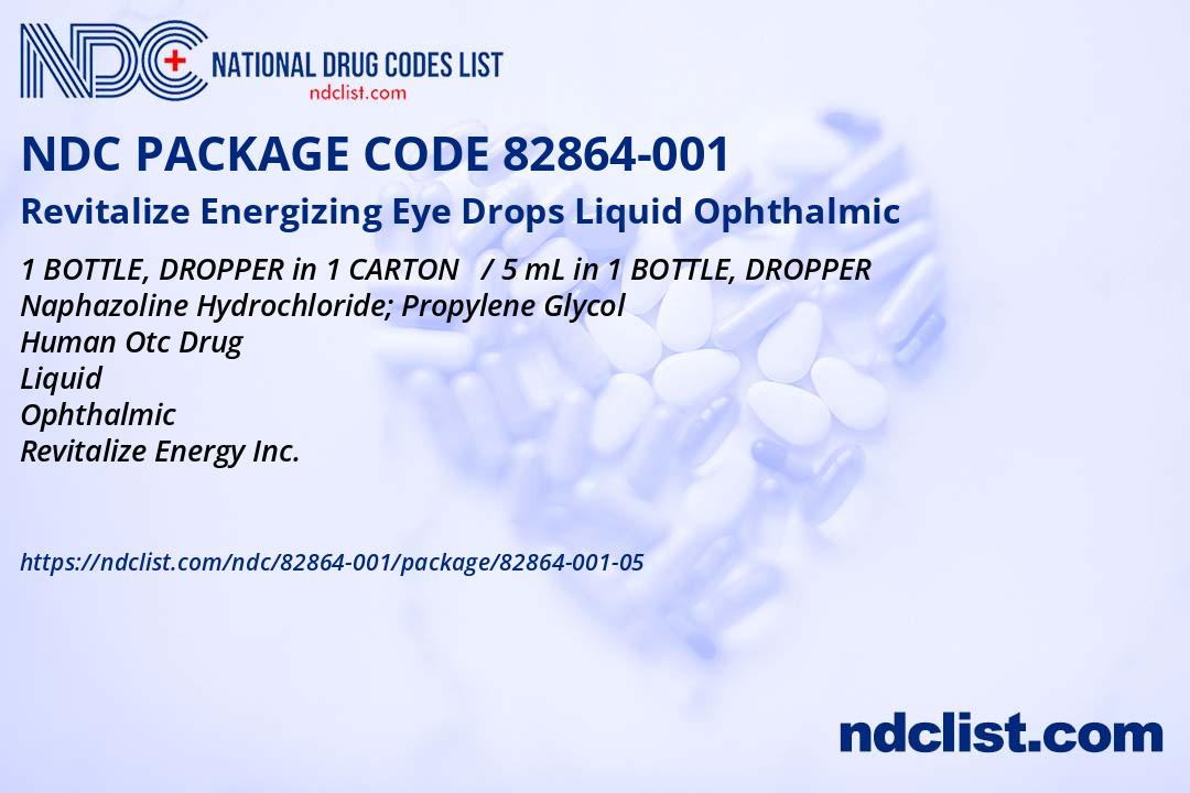 NDC Package 82864-001-05 Revitalize Energizing Eye Drops Liquid Ophthalmic
