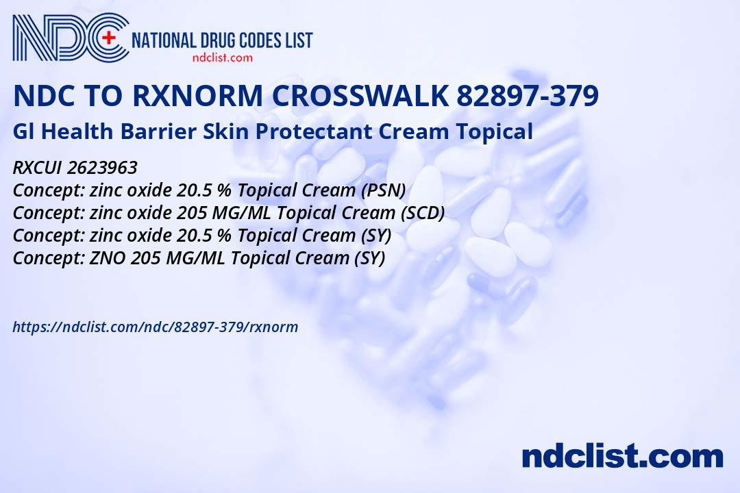 NDC RxNorm Crosswalk 82897-379 Gl Health Barrier Skin Protectant Cream ...