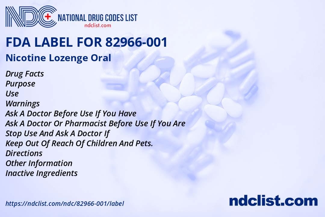 FDA Label for Nicotine Lozenge Oral - Indications, Usage & Precautions