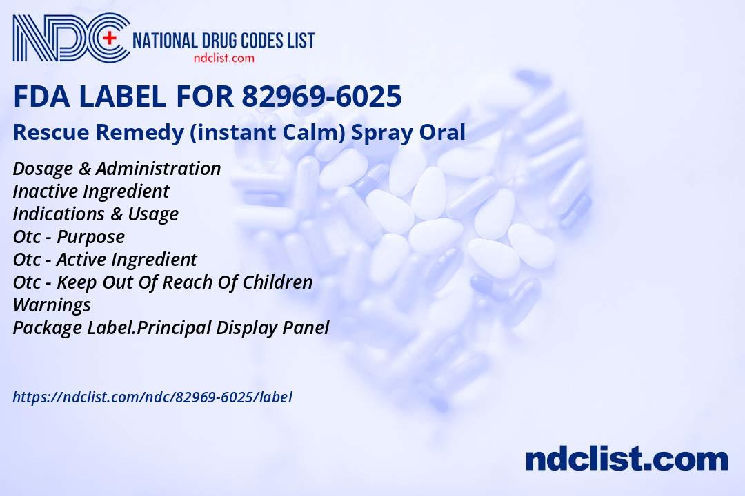 FDA Label for Rescue Remedy (instant Calm) Spray Oral - Indications ...