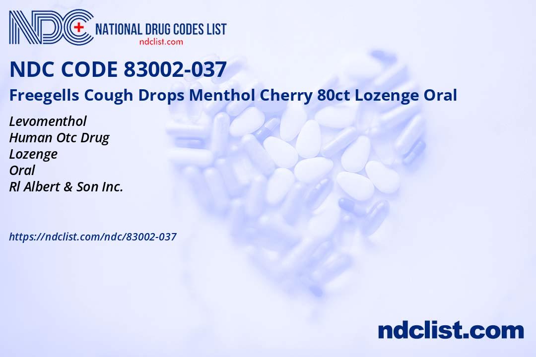 Freegells Cough Drops Menthol Cherry 80ct NDC 83002-037