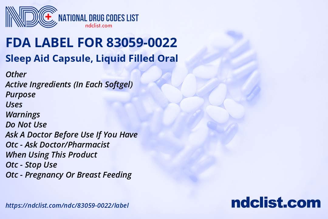 Sleep Aid Capsule, Liquid Filled FDA Label - NDC 83059-0022