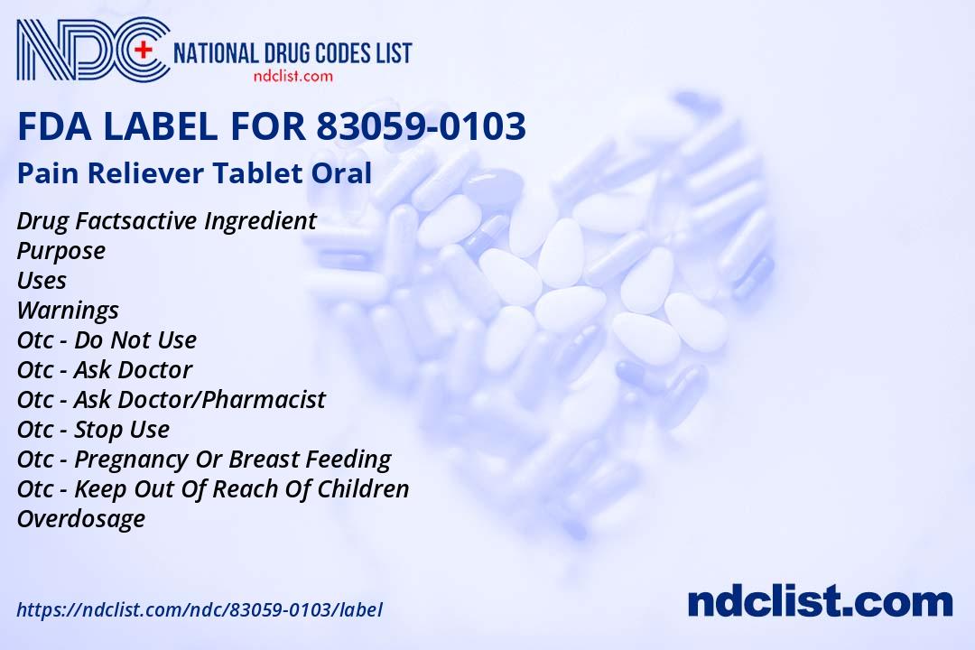 Pain Reliever Tablet- FDA Label NDC83059-0103