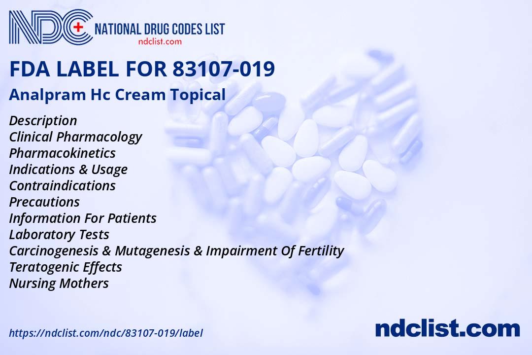 FDA Label for Analpram Hc Cream Topical - Indications, Usage & Precautions