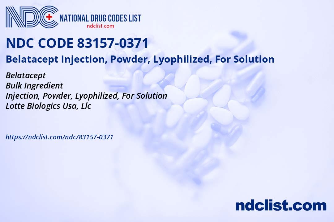 NDC 83157-0371 Belatacept Injection, Powder, Lyophilized, For Solution
