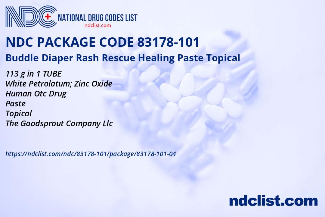 NDC Package 83178-101-04 Buddle Diaper Rash Rescue Healing Paste Topical
