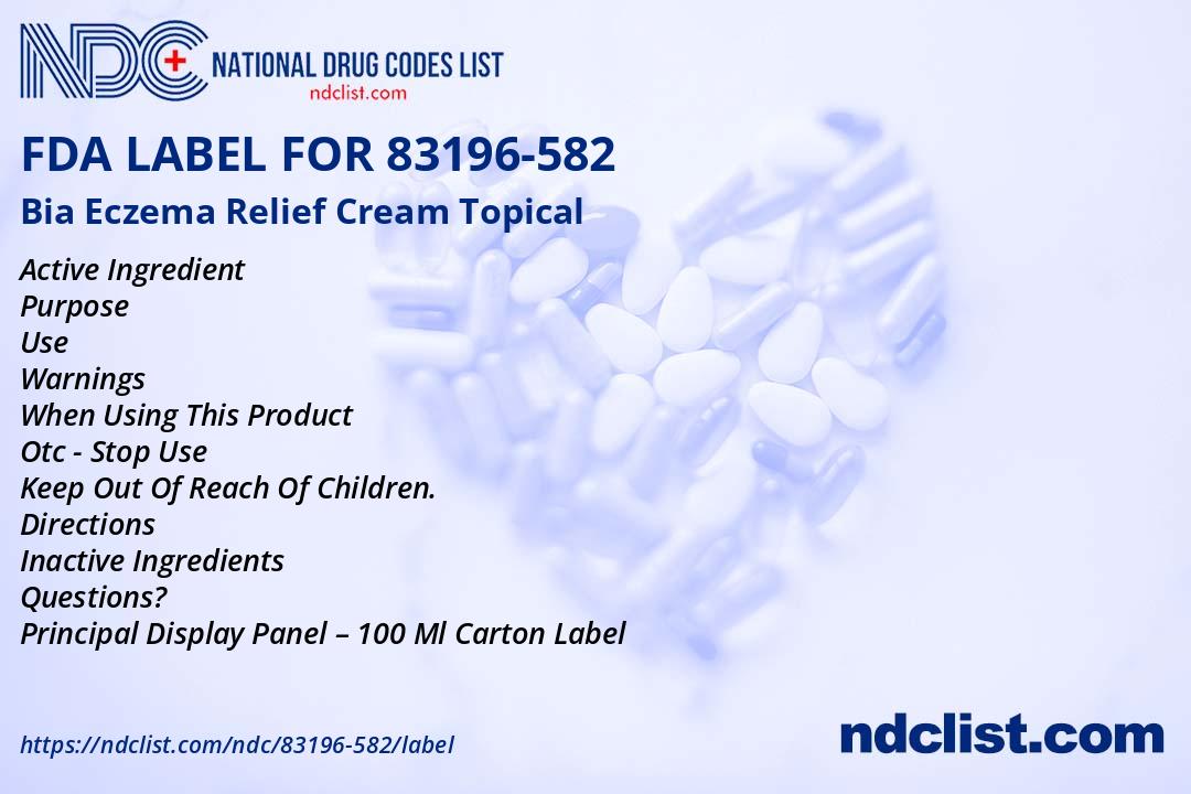 FDA Label for Bia Eczema Relief Cream Topical - Indications, Usage & Precautions