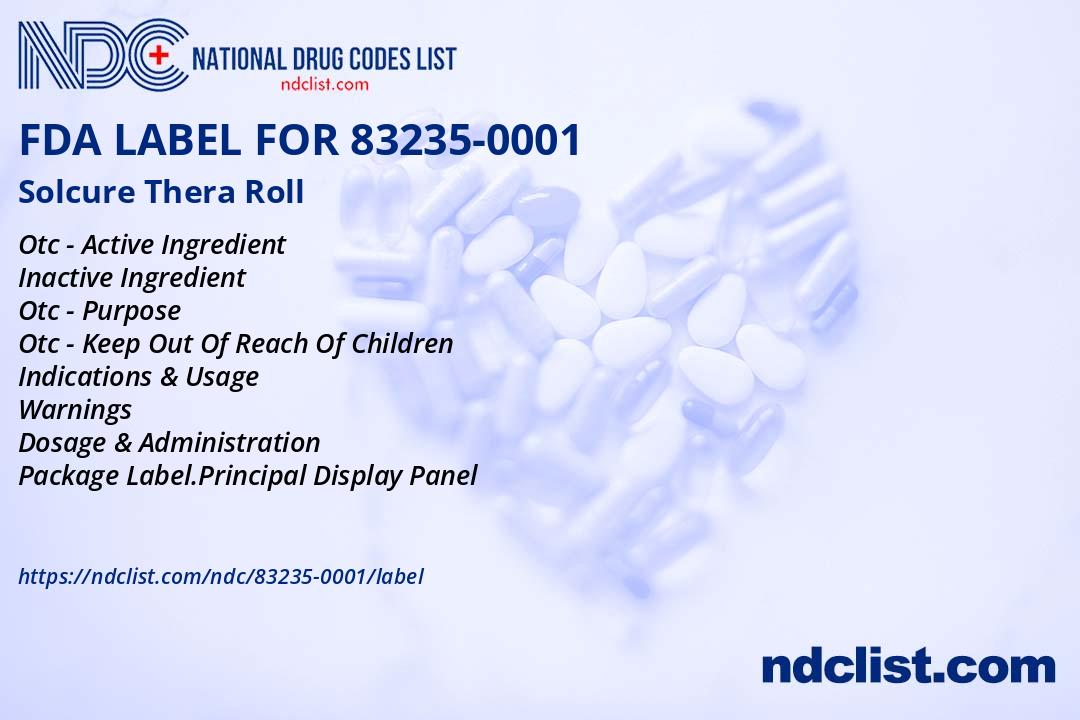 FDA Label for Solcure Thera Roll - Indications, Usage & Precautions