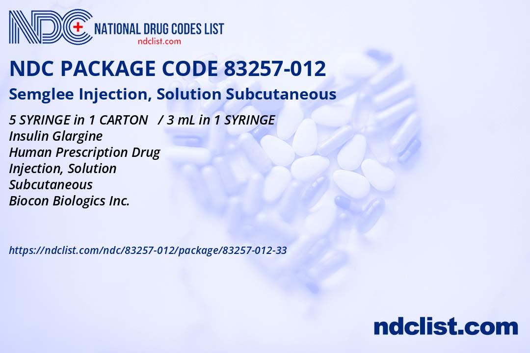 NDC Package 83257-012-33 Semglee Injection, Solution Subcutaneous
