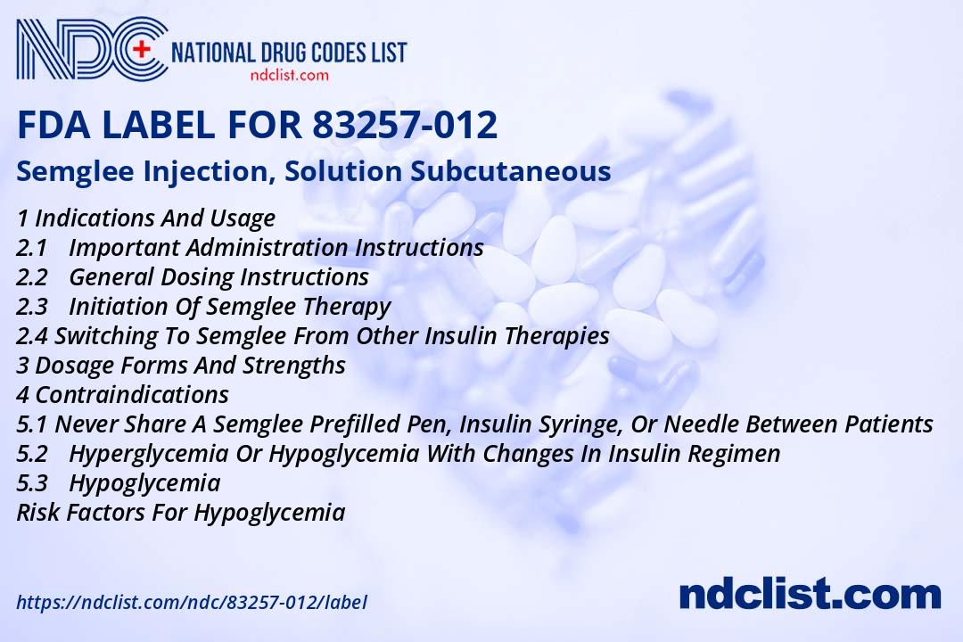 FDA Label for Semglee Injection, Solution Subcutaneous - Indications ...