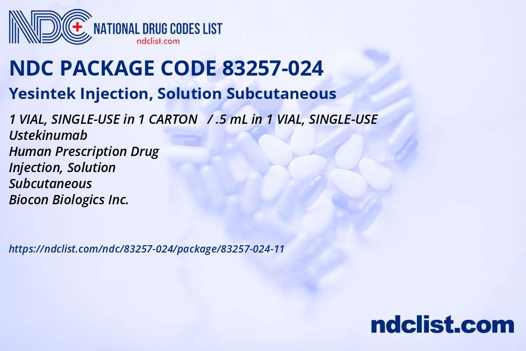 NDC Package 83257-024-11 Yesintek Injection, Solution Subcutaneous